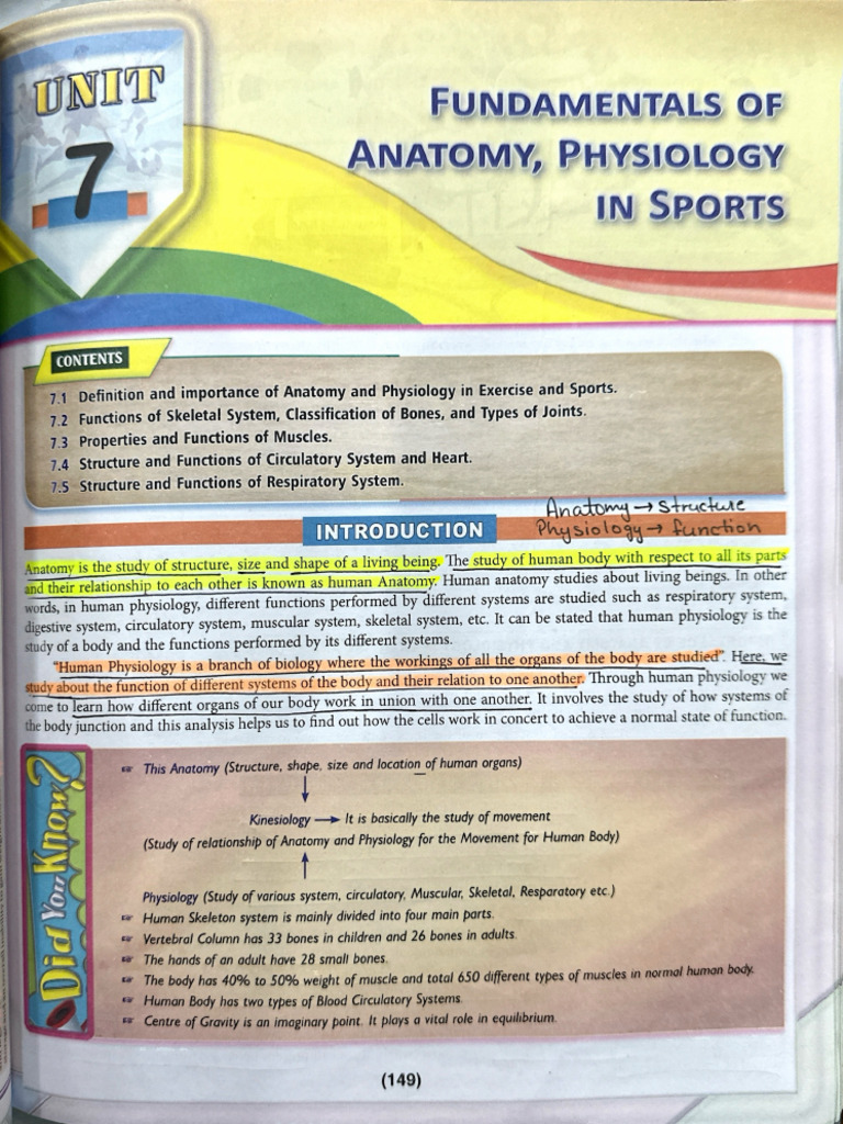 Fundamentals of Anatomy Physiology in Sports | PDF