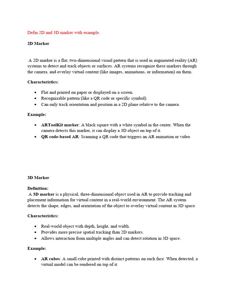 Arvr Chap 5 Sem Pyq | PDF | Augmented Reality | 3 D Computer Graphics