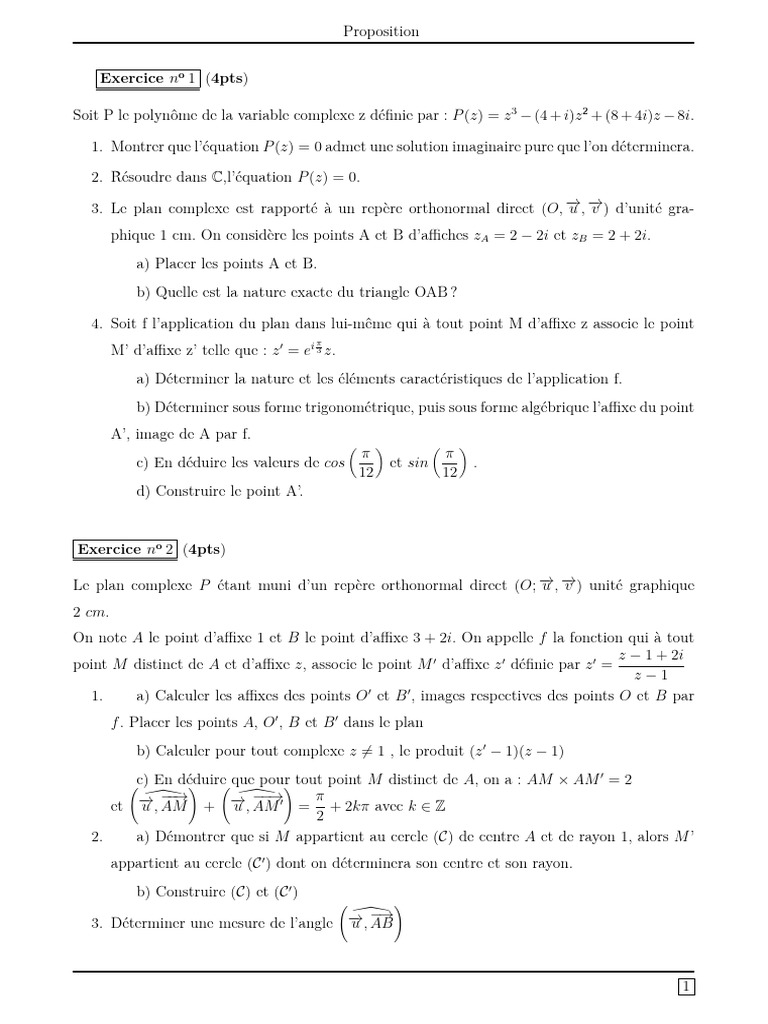Résolution de polynômes et fonctions complexes | PDF | Nombre complexe ...