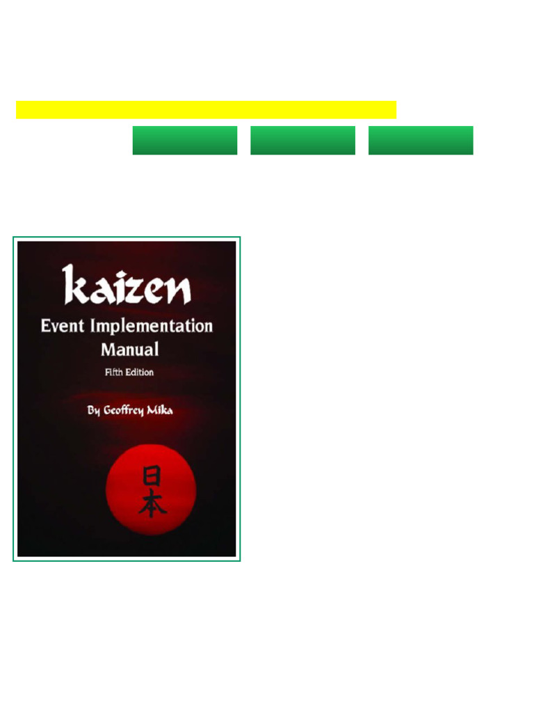 Kaizen Event Implementation Manual 5th Edition Mika: Mirror Link | PDF ...