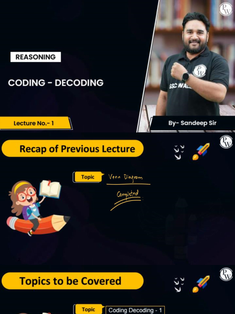 Coding Decoding 01 Class Notes | PDF