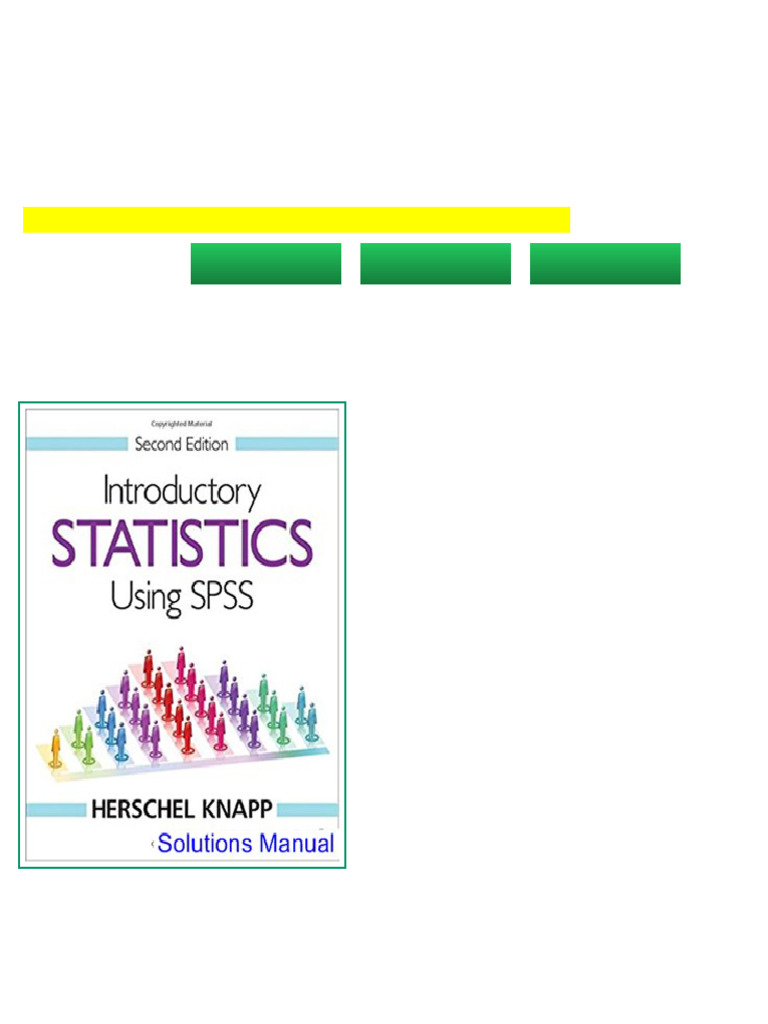 Introductory Statistics Using SPSS 2nd Edition Knapp Solutions Manual Available Any Format | PDF ...
