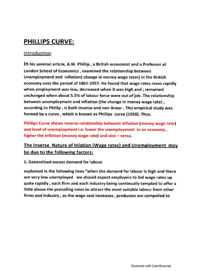 Phillips Curve | PDF
