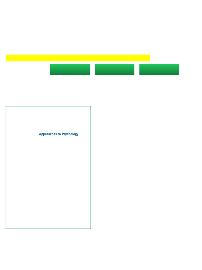 Approaches To Psychology 5th Edition William Glassman Full | PDF