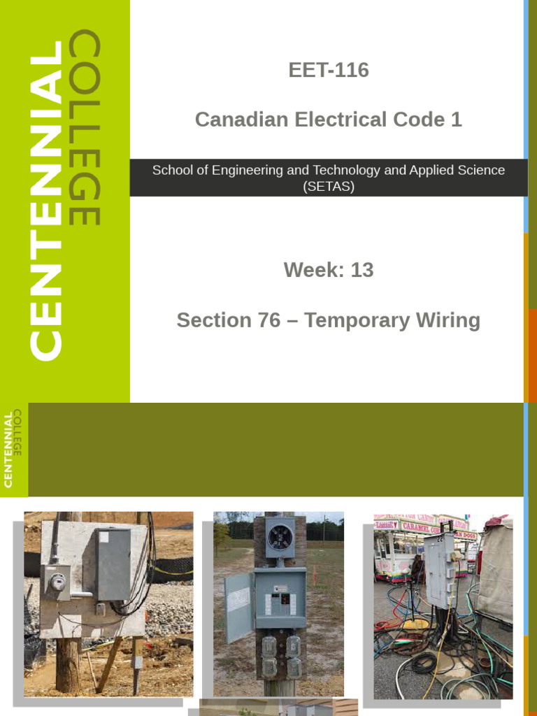 Canadian Electrical Week 13 Temp Wiring 2021 | PDF