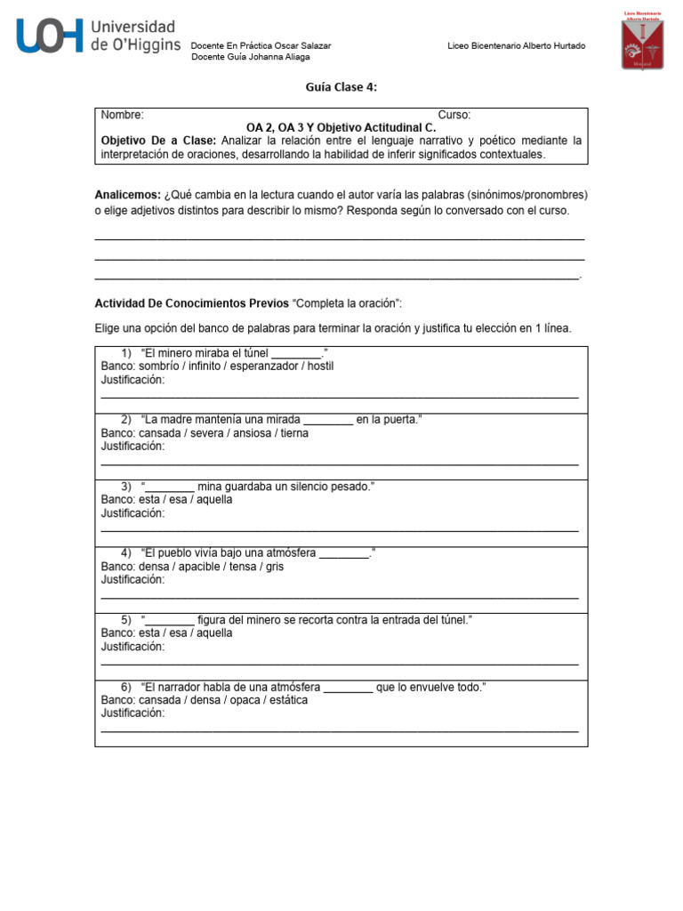 Anexo F Guía Clase 4 | PDF | Lingüística