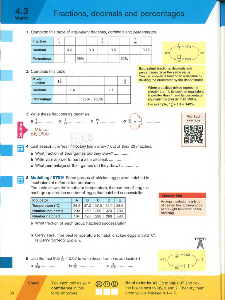 Fractions To Decimals Task 2 | PDF