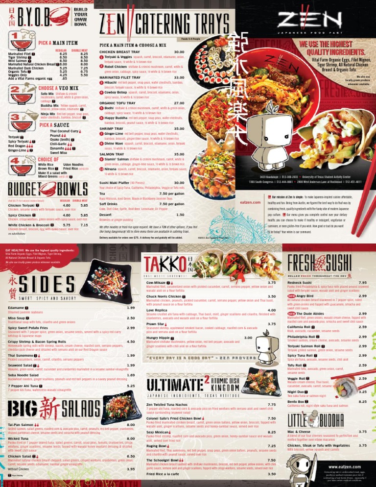 Zen Menu | Download Free PDF | Sushi | Salad