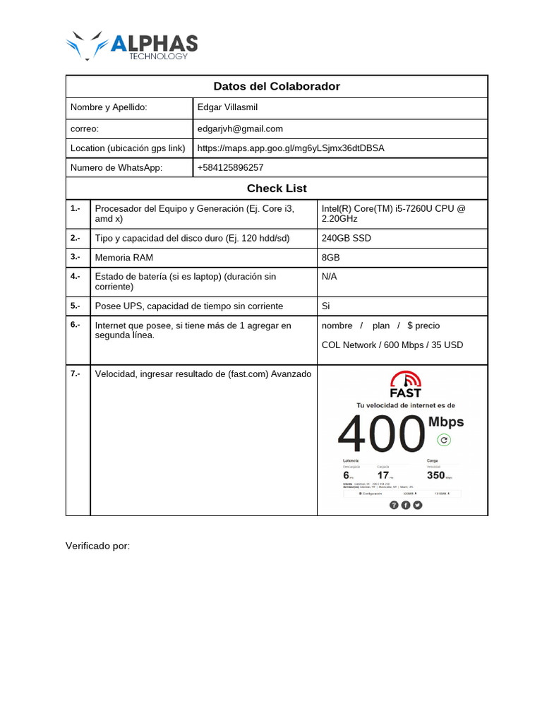 Formulario Alphas | PDF