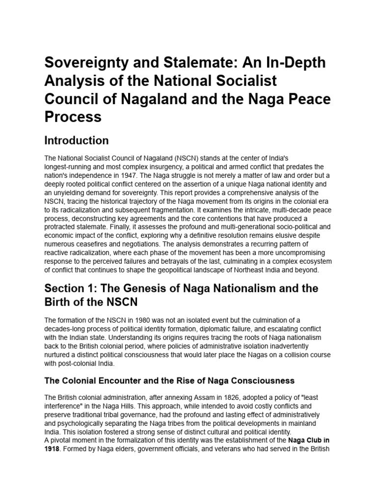 NSCN and the Naga Peace Process Analysis | PDF