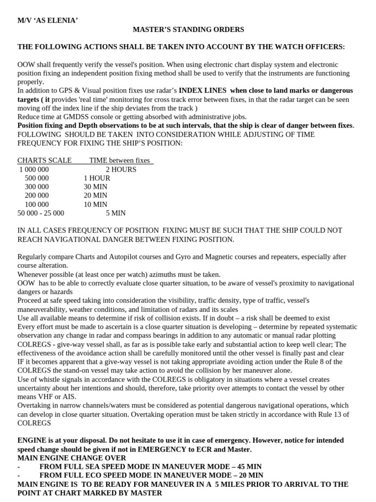 Master's ST Orders | PDF | Anchor | Radar