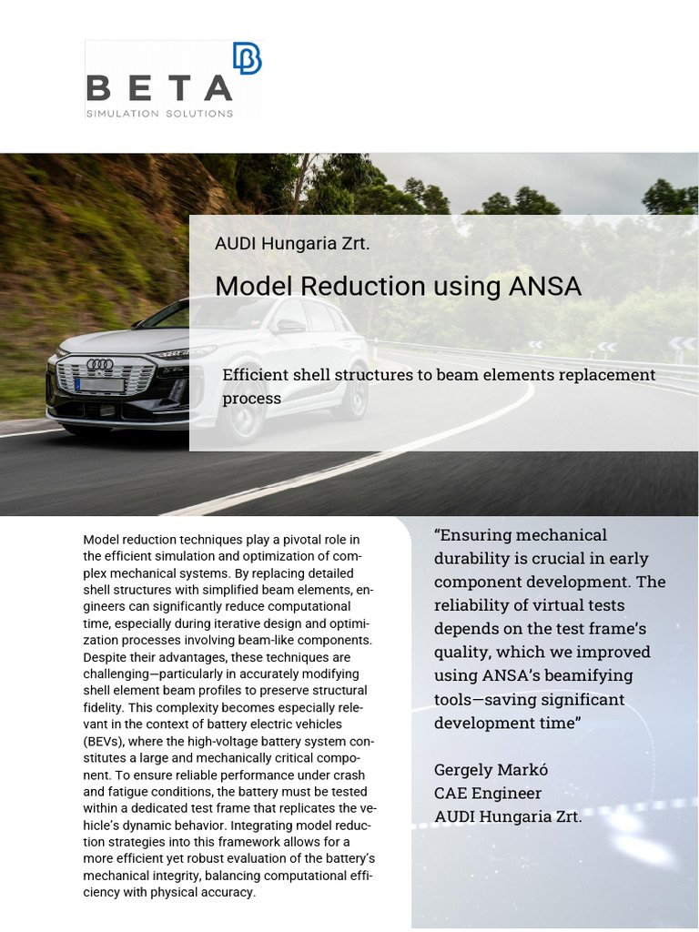 audi_model_reduction | PDF | Beam (Structure) | Simulation