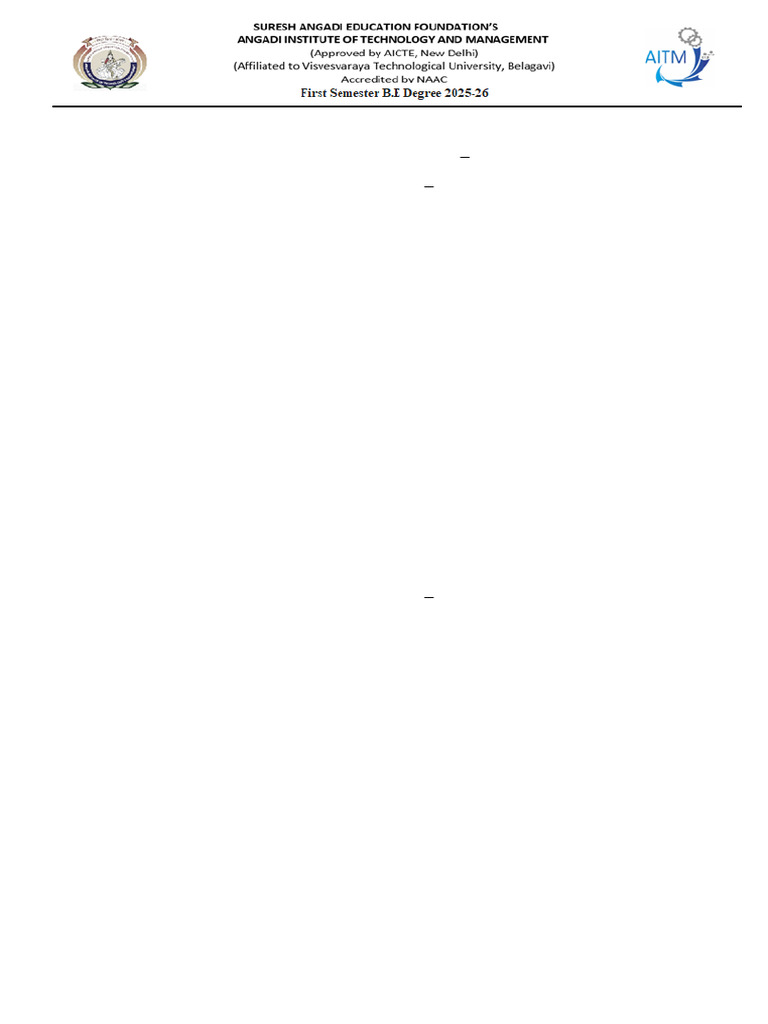 Quetion Bank - I | PDF