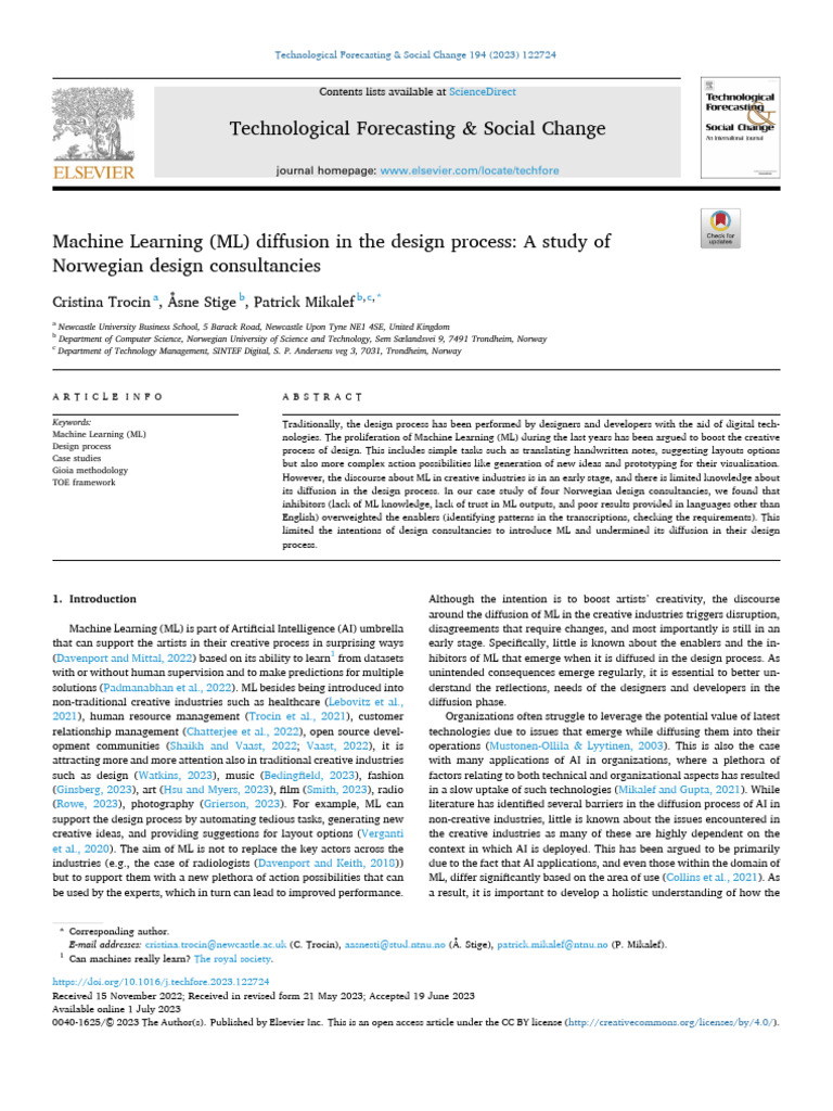 Machine Learning (ML) Diffusion in The Design Process | PDF ...