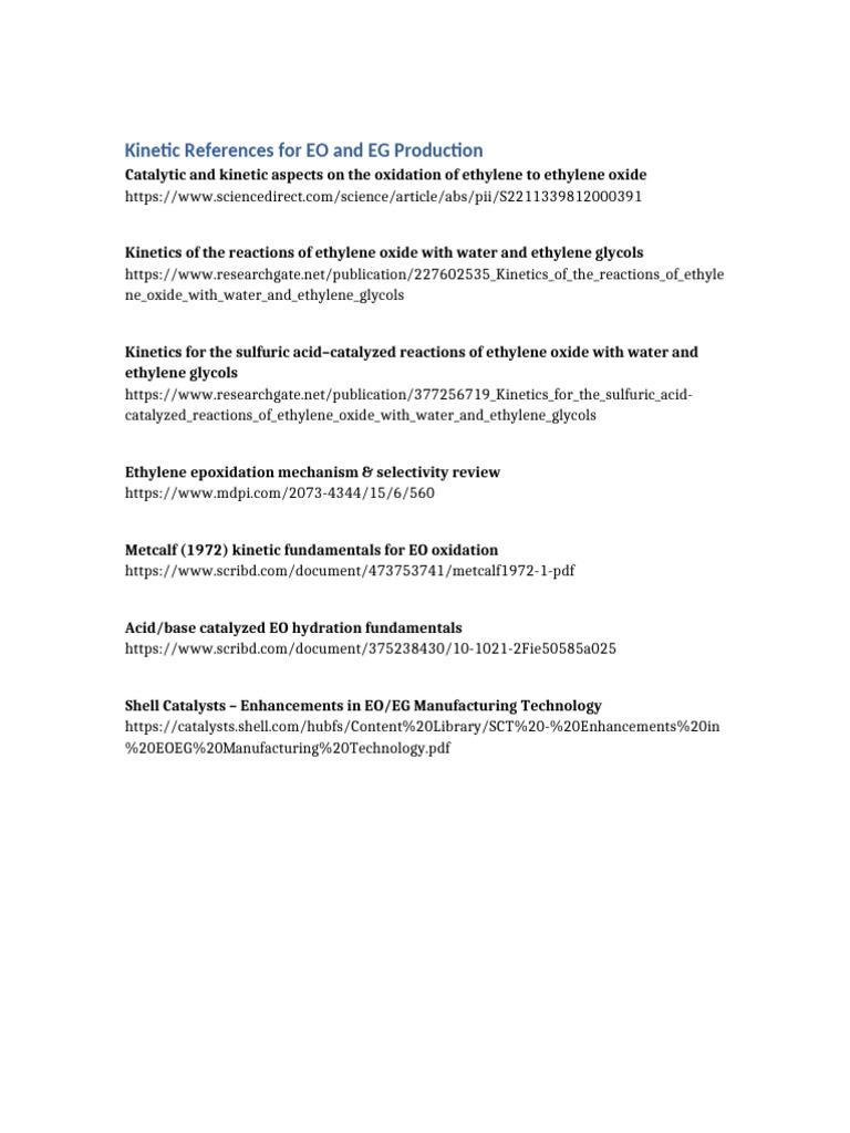 EO EG Kinetic References | PDF