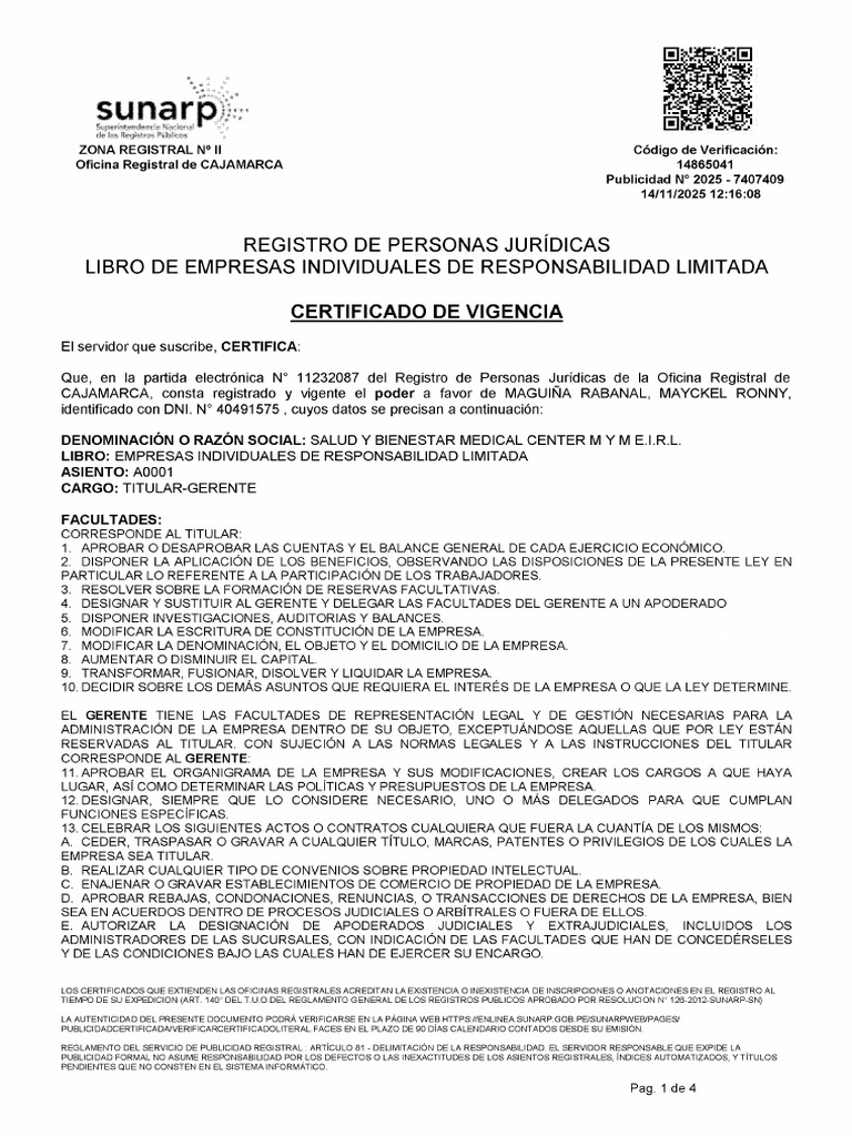 2025 - 7407409 Vigencia Poder Maykel 2025 | PDF