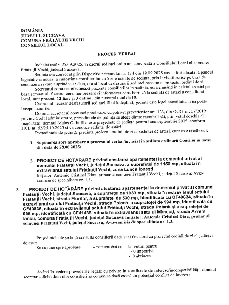 Proces Verbal Ordinara-1 | PDF