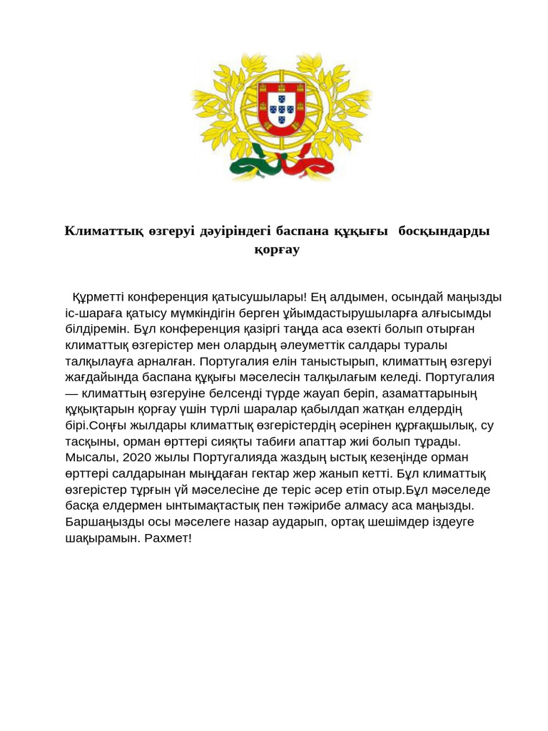 Opening Spech Арман | PDF
