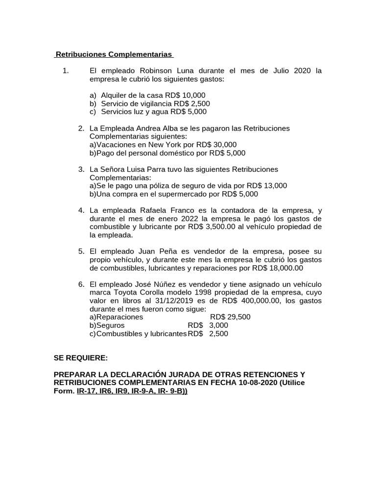 Tarea Retribuciones Complementarias (4) | PDF