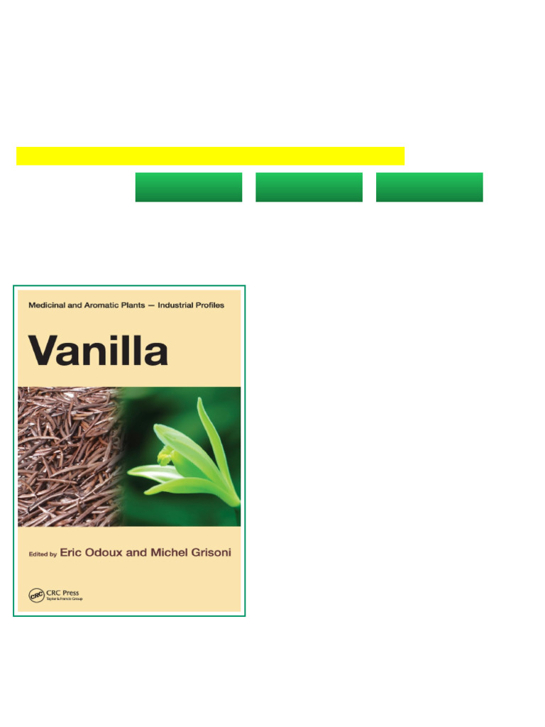 Vanilla Medicinal and Aromatic Plants Industrial Profiles 1st Edition ...