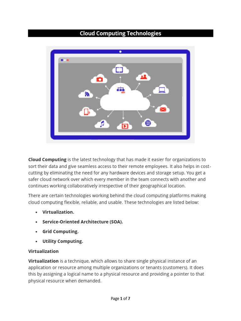 Key Cloud Computing Technologies Explained | PDF | Virtualization ...