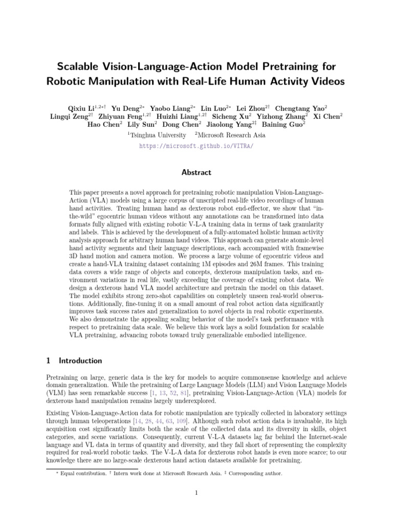 Scalable VLA Model for Robotic Manipulation | PDF | Image Segmentation ...