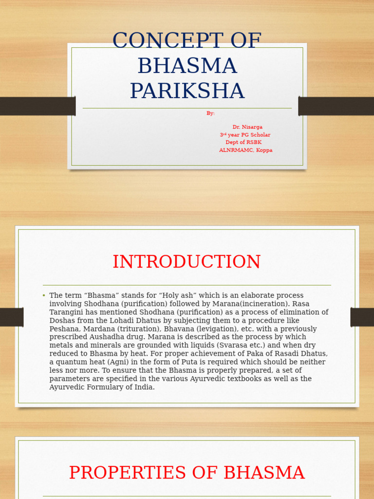Concept of Bhasma Pariksha | PDF | Ayurveda | Chemistry