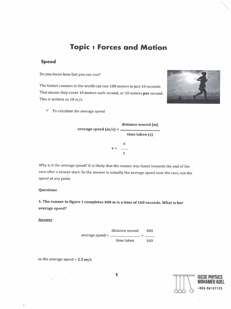 1-Force and Motion | PDF