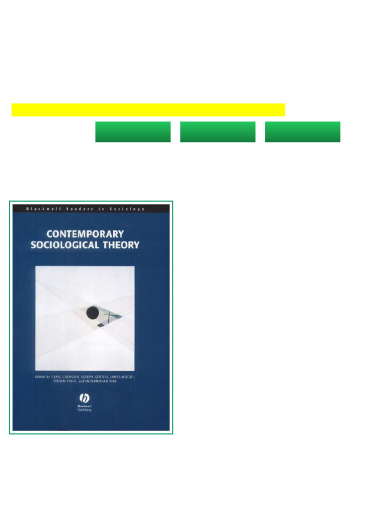 Contemporary Sociological Theory 1st Edition Craig Calhoun: Mirror Link ...