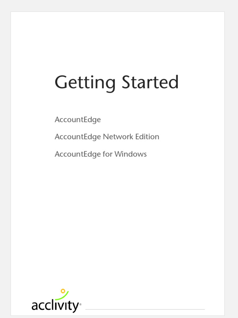Getting Started: Accountedge Accountedge Network Edition Accountedge ...