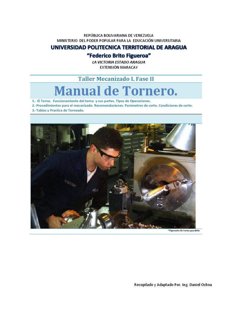 Guia 5-Manual de Tornero-Parte I | PDF | Máquinas | Herramientas