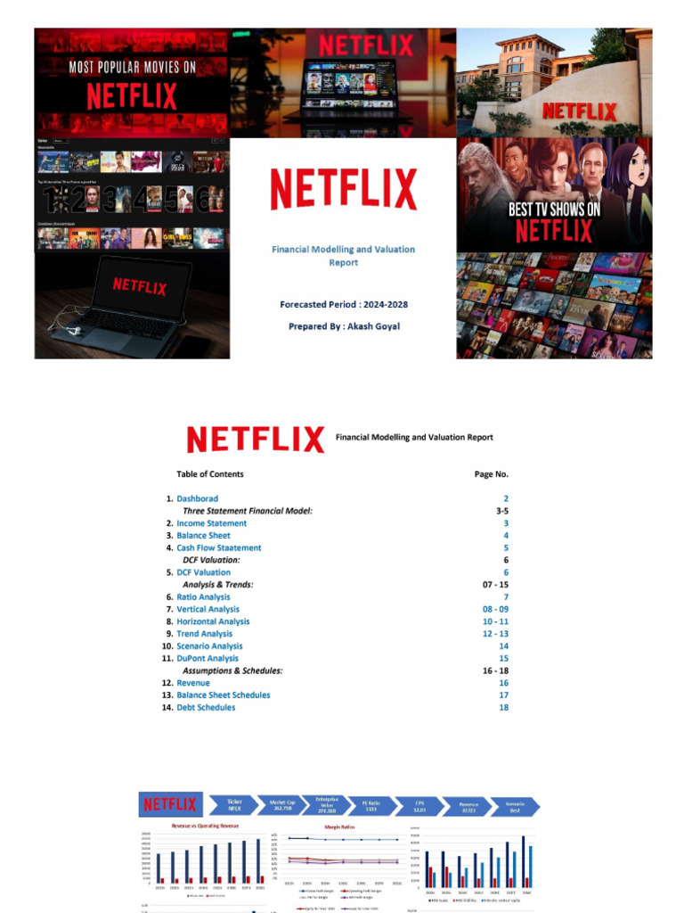 Netflix Financial Model With DCF Valuation | PDF