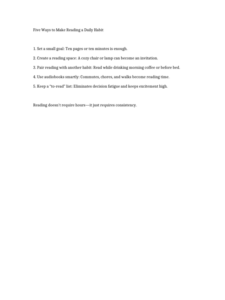 Daily Reading Habit | PDF