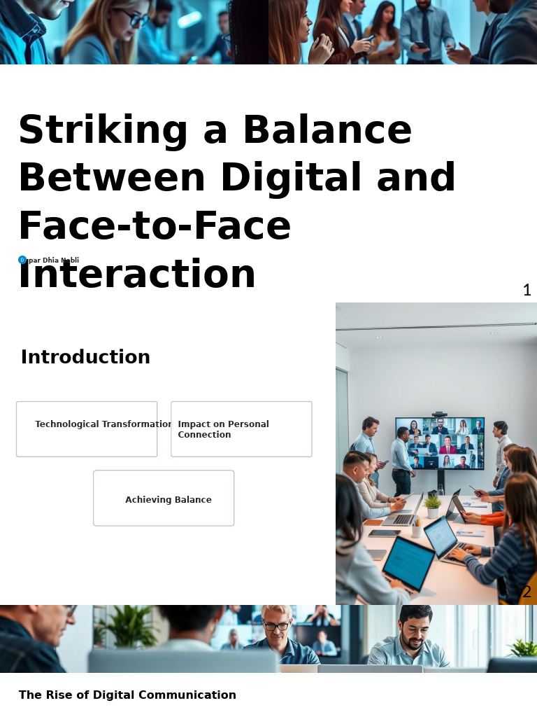Striking A Balance Between Digital and Face To Face Interaction | PDF