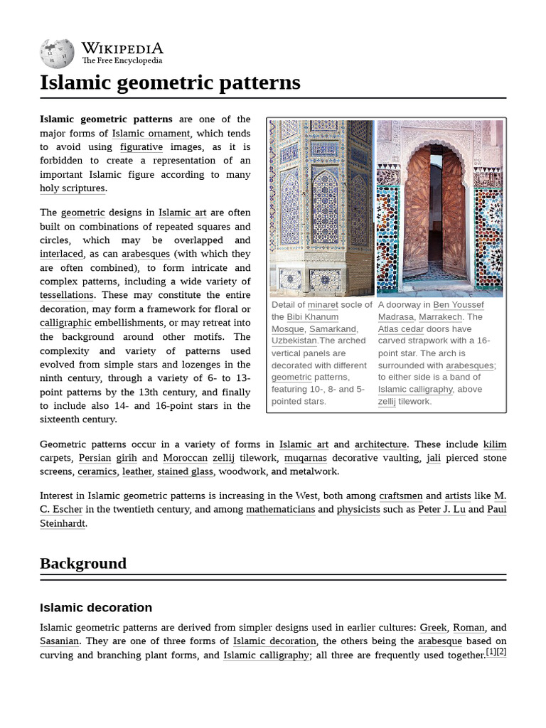 Islamic Geometric Patterns | PDF | Architectural Design | Architecture