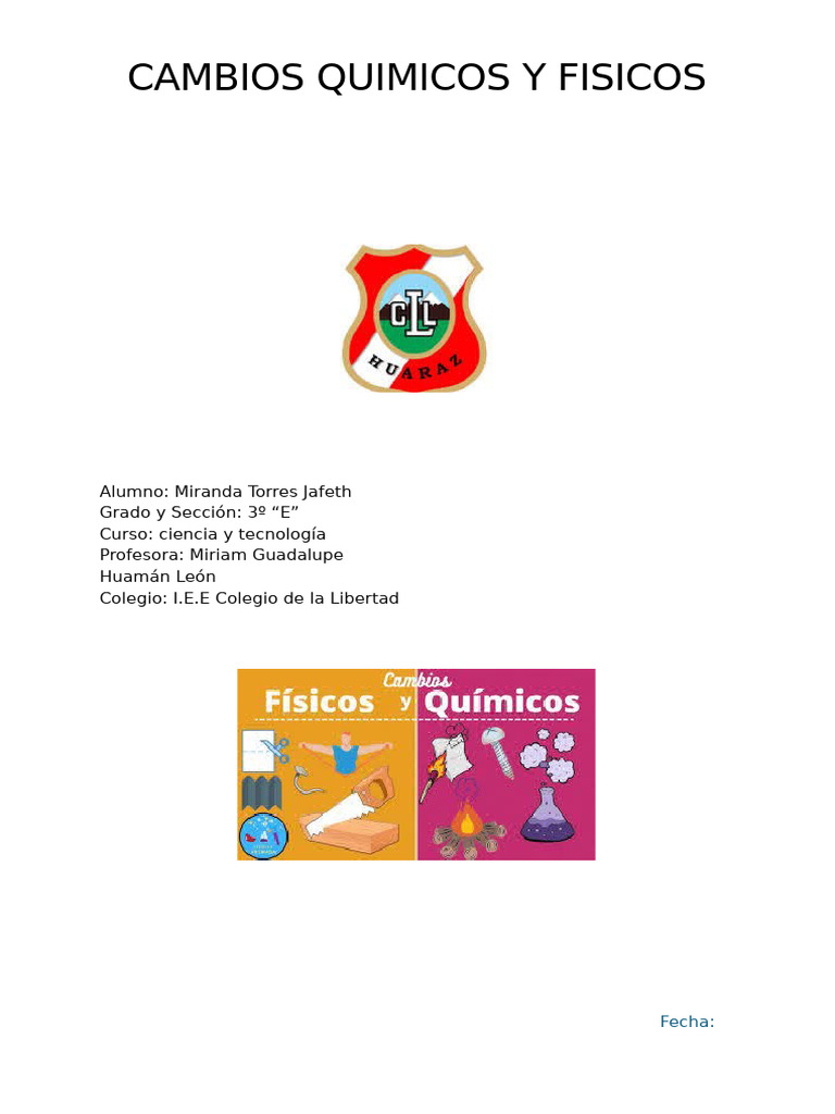 Cambios Químicos y Físicos Explicados | PDF | Agua | Derritiendo