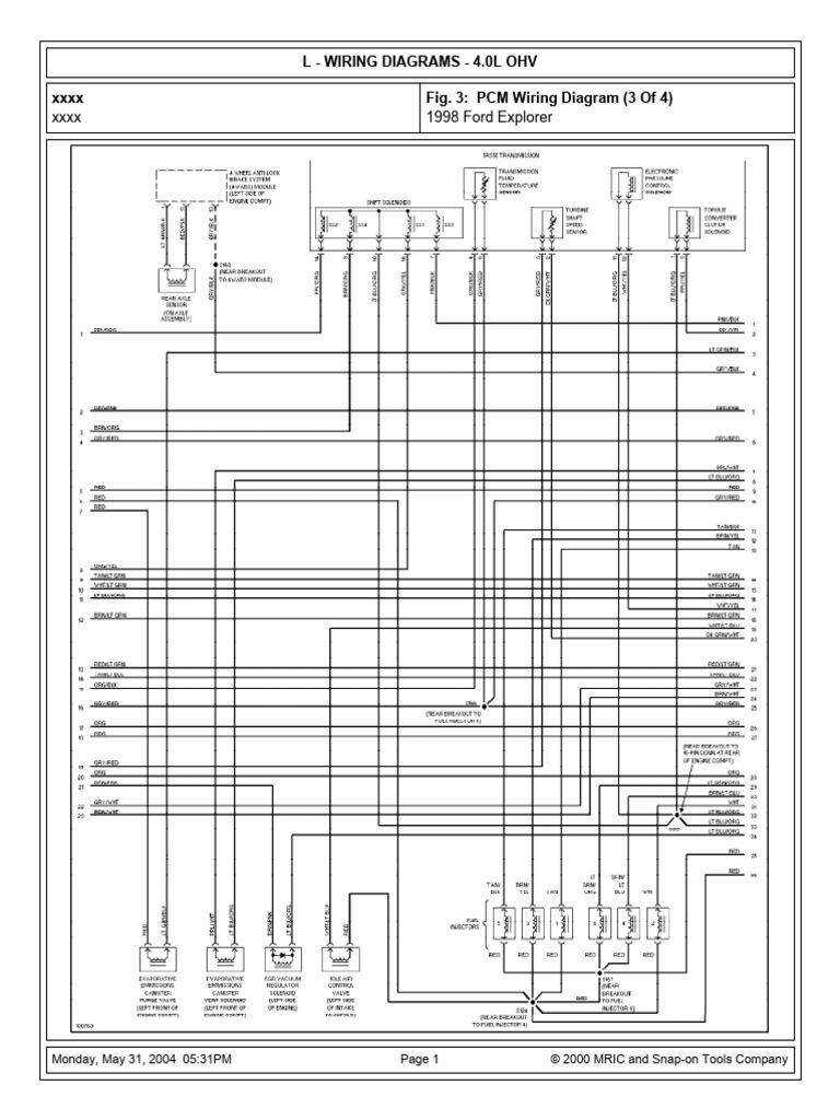 1998 Ford Explorer PCM Wiring Diagram | PDF