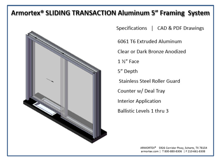 Armortex® Sliding Transaction System Specs | PDF