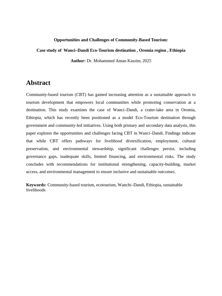 Community-Based Tourism in Wanci-Dandi | PDF | Governance | Tourism