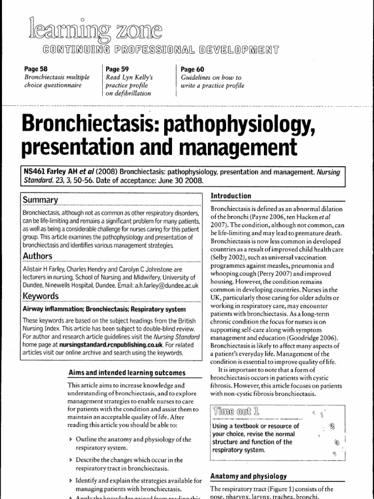 Bronchiectasis Pa Tho Physiology, Presentation and Management | PDF ...