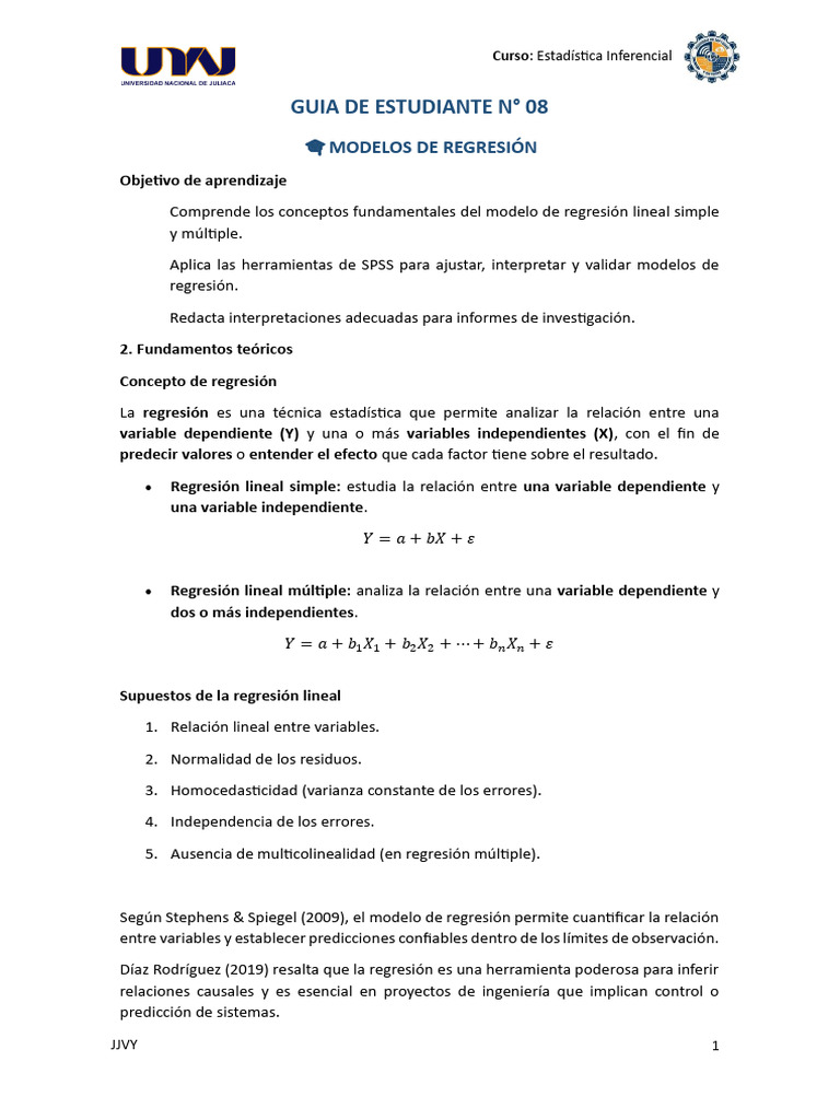 Modelos de Regresión en SPSS: Guía Práctica | PDF | Análisis de ...