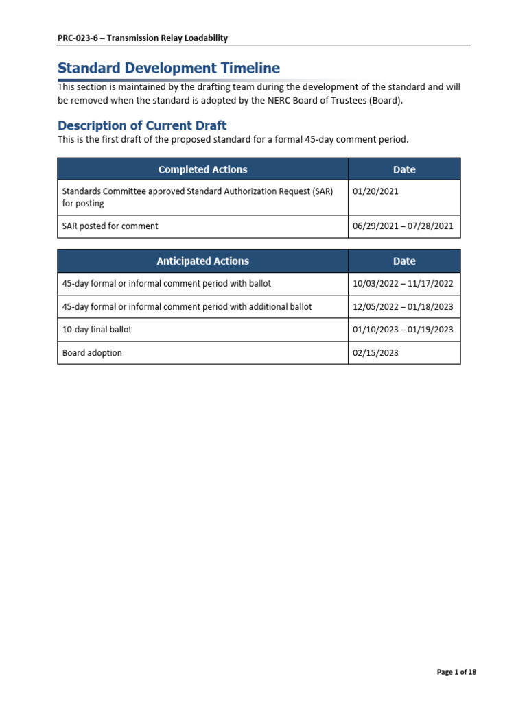 NERC PRC-023 Standard - Transmission Relay Loadability | PDF | Electric ...