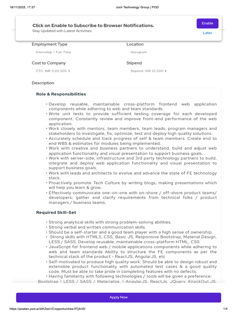 Josh Technology Group - POD | PDF | Angular Js | Bootstrap (Front End ...