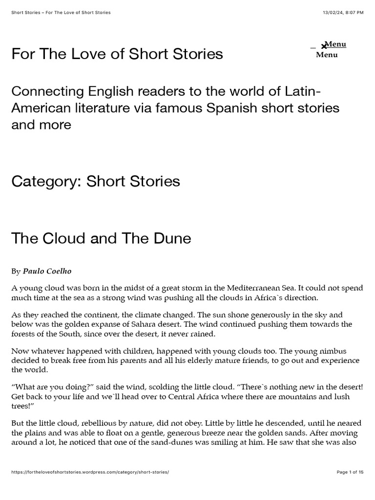 Latin American Short Stories Collection | PDF | Wound | Desert