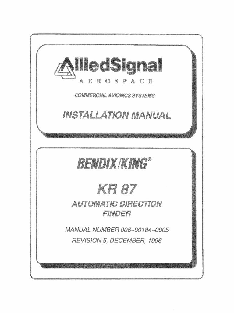 Bendix King KR 87 ADF Install Manual | PDF