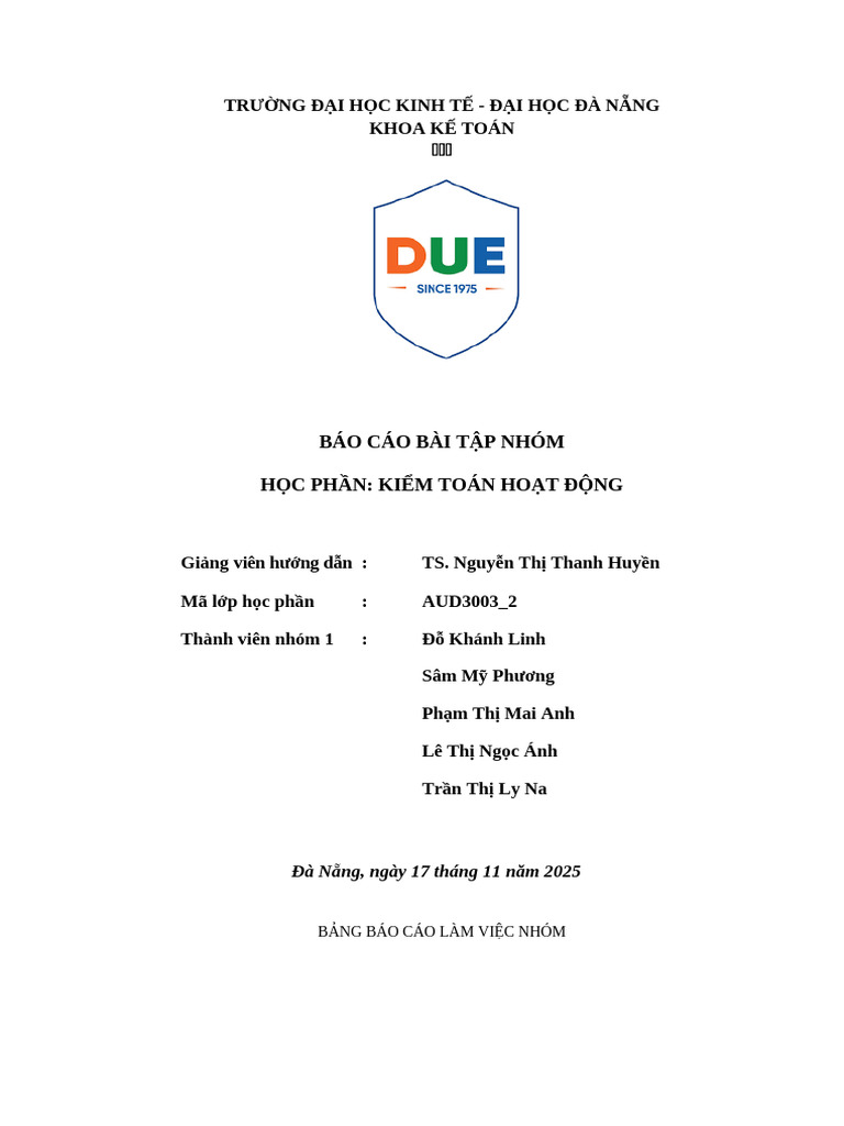 BTN NHÓM 1 KIỂM TOÁN HOẠT ĐỘNG (1) | PDF