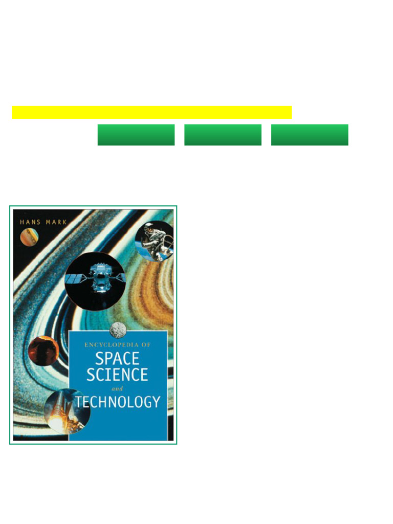 Encyclopedia of Space Science Technology 1st Edition Ahmed Yousef ...