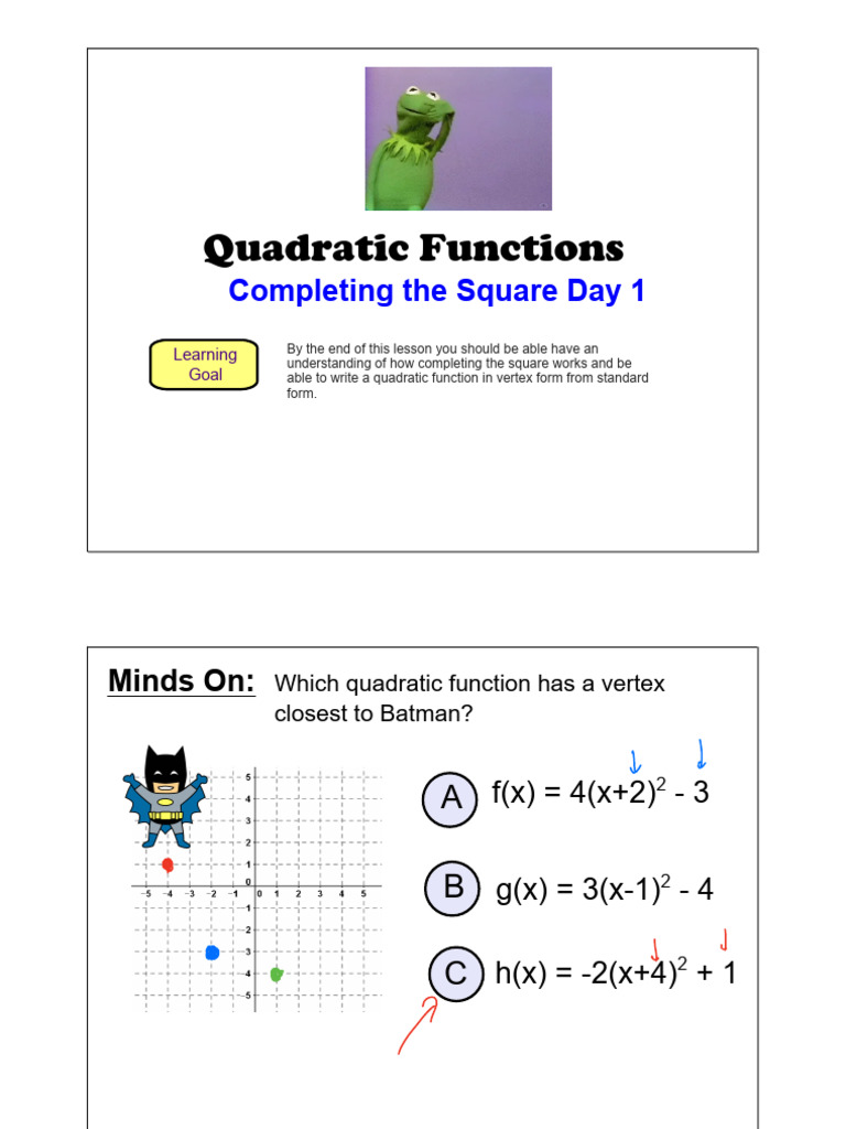Completing the Square in Quadratics | PDF | Algebra | Elementary ...
