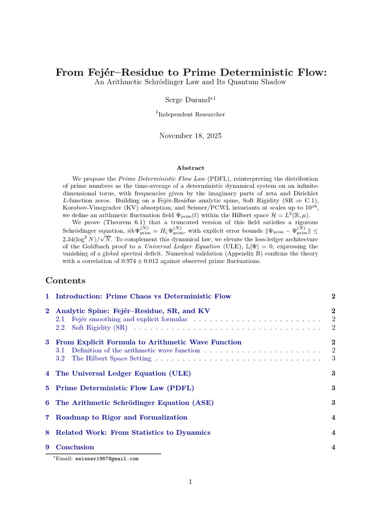 3.S. Prime Deterministic Flow Law | PDF | Prime Number | Wave Function