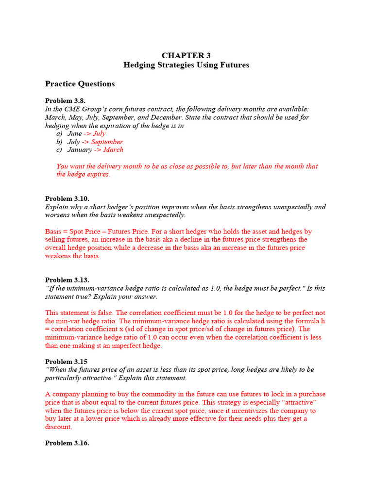 Futures Hedging Strategies Explained | PDF | Hedge (Finance) | Futures ...